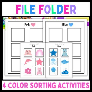 Color Sorting File Folder Activity Color Identification Special Education Autism
