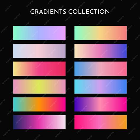Premium Vector Set Of Colorful Gradients Ui Gradients Collection Gradient Color Background