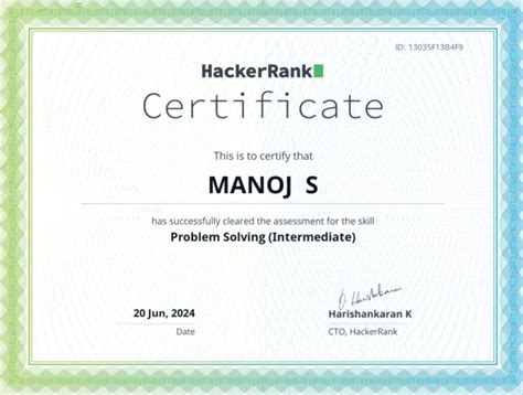 Manoj S On Linkedin Achievementunlocked Problemsolving Coding Hackerrank
