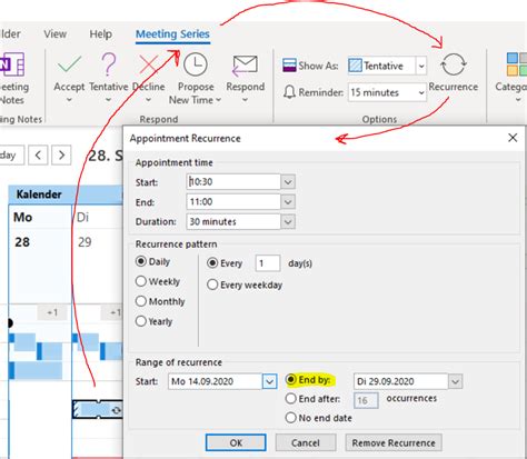 How To Create A Recurring Meeting In Outlook Calendar Printable Forms Free Online