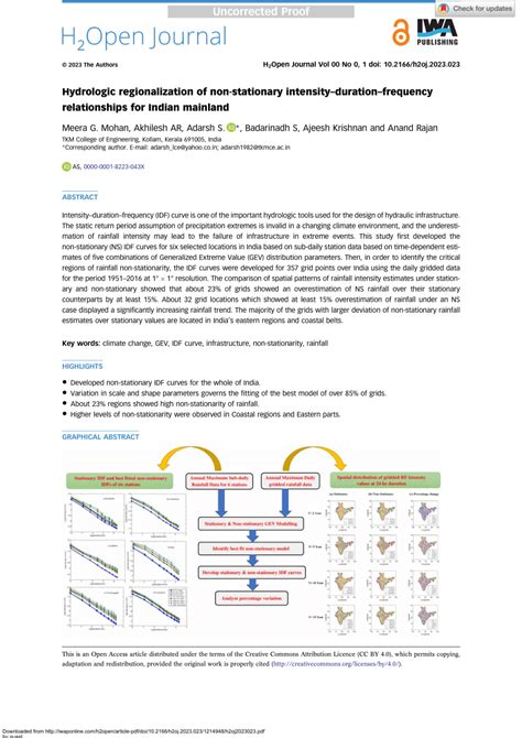Pdf Hydrologic Regionalization Of Non Stationary Intensitydurationfrequency Relationships