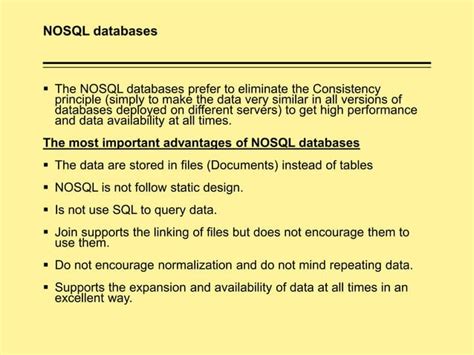 Nosql Database Presentation Ppt