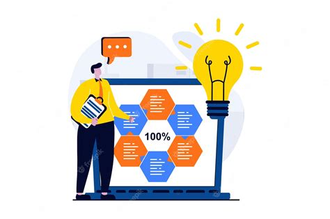 Premium Vector Data Analysis Concept With People Scene In Flat Cartoon Design Man Generates