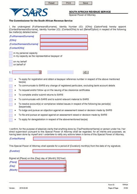 Download Sars Special Power Of Attorney Sppoa Form Formfactory