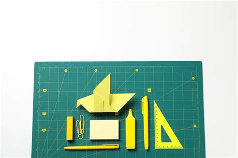 Premium Photo Patchwork Accessories Concept On White Background Cutting Mat