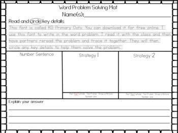 Word Problem Mat By Okay Thanks TPT