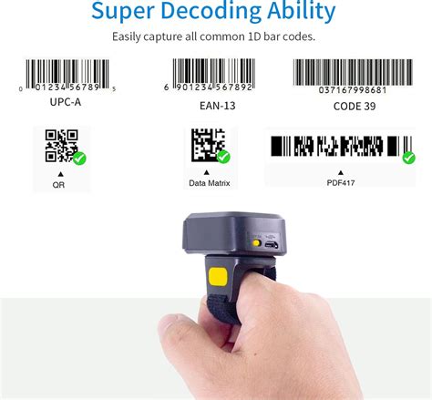 Buy Alacrity 2d Wireless Ring Barcode Scanner Portable Bluetooth Wearable Finger 1d 2d Mini Bar