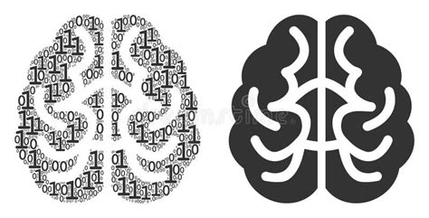 Brain Mosaic Of Binary Digits Stock Vector Illustration Of Medical