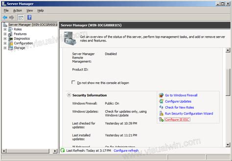 disabling internet explorer enhanced security configuration windows