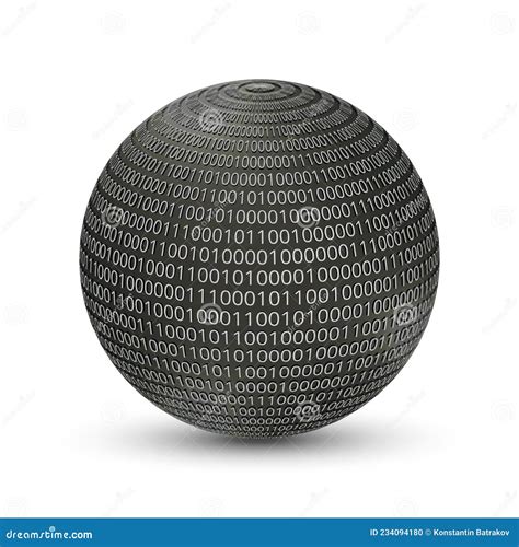 Abstract Sphere With Binary Numbers On The Surface Stock Vector Illustration Of Dark