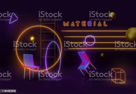 네온 그라데이션 기하학적 요소와 추상 배경 3d 모양 벡터 최소 포스터입니다 0명에 대한 스톡 벡터 아트 및 기타 이미지 0명 3차원 형태 구 Istock