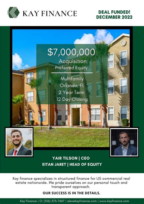 Alex Yudin On Linkedin Super Proud Of The Kay Finance Team Getting This Pref Equity Deal Across