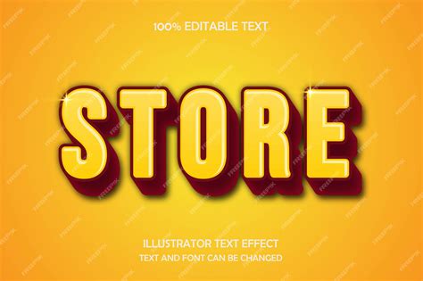 Premium Vector Store 3d Editable Text Effect Modern Comic Style