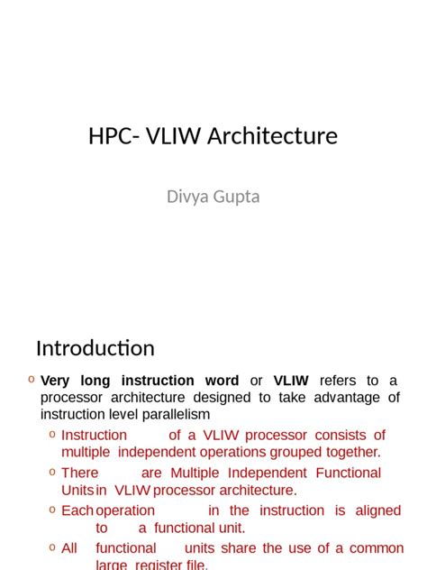 Vliw Architecture Pdf
