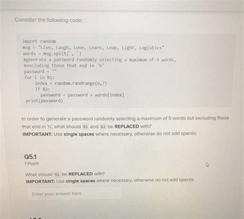 Solved Consider The Following Code Import Random Msg Live