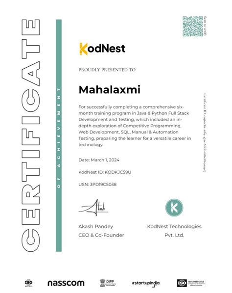 Kodnest Fullstackdevelopment Kodnesttechnologies Internship