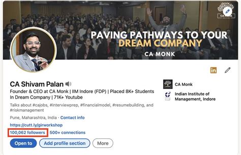 linkedincreator linkedin 1lakh ca shivam palan 78 comments