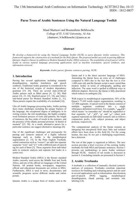 Parsing Quran Using Nltk Acit