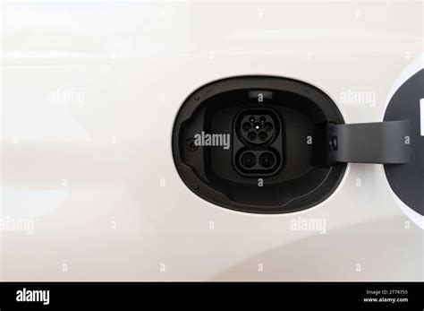 Type 2 Ccs Plug Port On Electric Vehicle Dc Ccs Type 2 Ev Charging