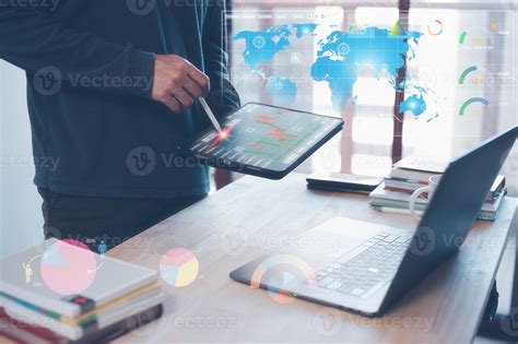 Investment Strategy Data Analysis Concept Businessman Analyse Data