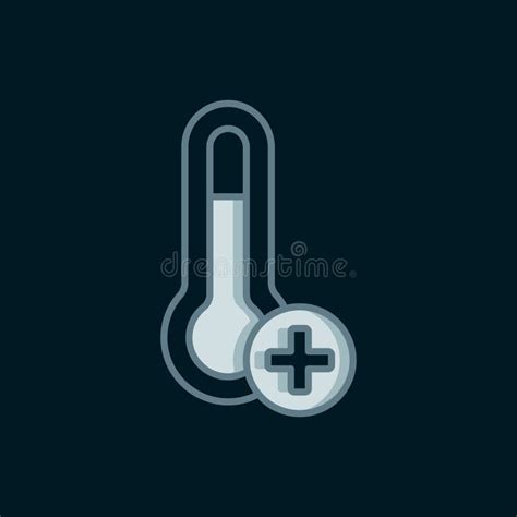 Line Meteorology Thermometer Measuring Icon Isolated On Black Background Thermometer Equipment