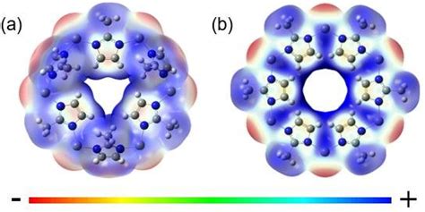 Electrostatic Potential Esp Map For Aperture Size A 3 4 Å And B