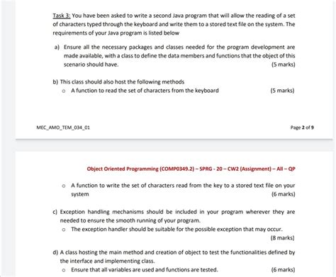 Solved Task 3 You Have Been Asked To Write A Second Java Chegg Com