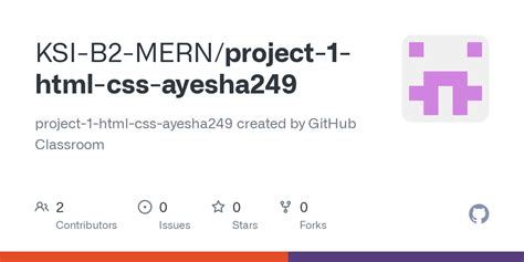 Github Ksi B2 Mernproject 1 Html Css Ayesha249 Project 1 Html Css Ayesha249 Created By