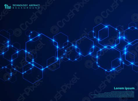 abstract futuristic hexagon shape pattern connection in gradient blue