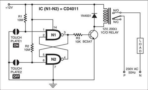 Simple Touch Sensitive Switch Detailed Circuit Diagram Available