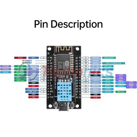 Esp8266 Dht11ch340 Development Board With Built In Dht 11 Temperature Humidity Sensor Ch340