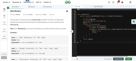gfg dynamicprogramming wordbreak java problemsolving