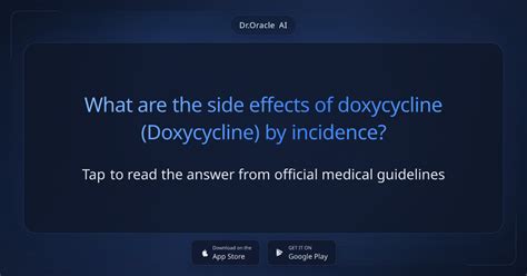 What Are The Side Effects Of Doxycycline Doxycycline By Incidence
