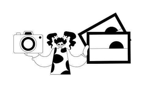 활력이 넘치는 여성은 사진과 카메라를 들고 있습니다 관광 과목 희미하고 하얀 선의 장인 정신 트렌디한 스타일 벡터 일러스트레이션 Health에 대한 스톡 벡터 아트 및 기타