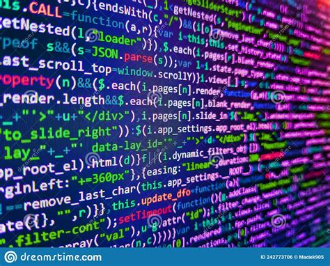 Modern Application Source Abstract Algorithm Concept Abstract Program Code On Computer Screen