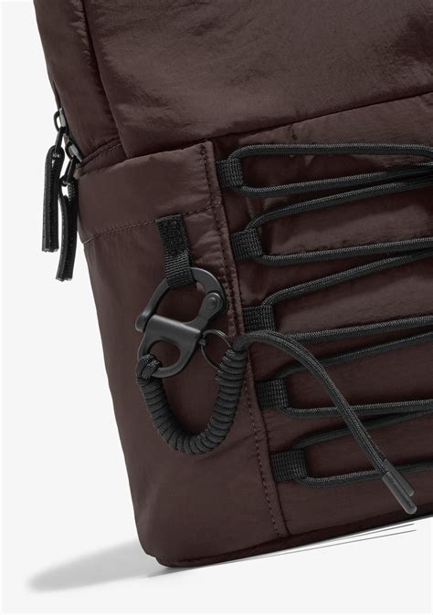 Multi Pocket Nylon Backpack Brown Xstore