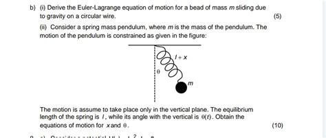 B I Derive The Euler Lagrange Equation Of Studyx