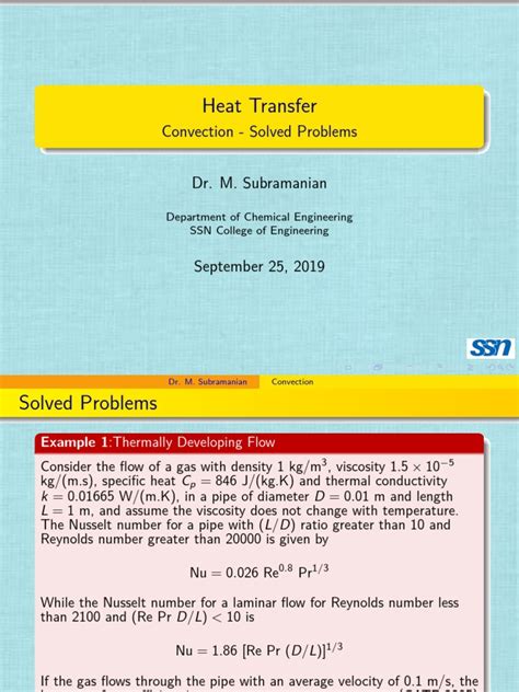 Ht Lecture 13 Convectionsolvedproblems Pdf Heat Transfer Convection