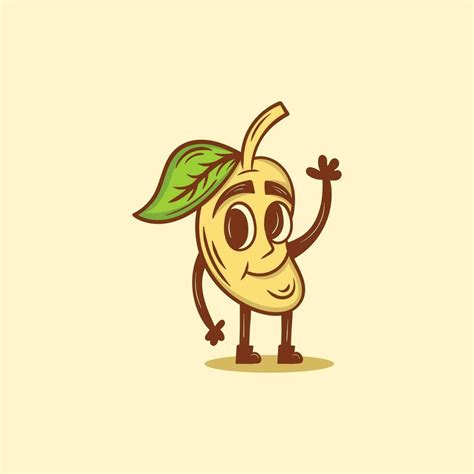 Cute Mango Mascot Logo Design Vector Fresh Mango Fruit Character Design Template 34812014