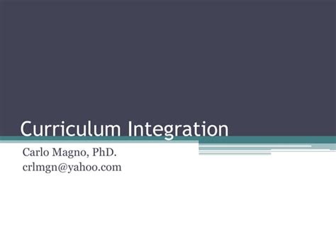 Curriculum Integration Pptx