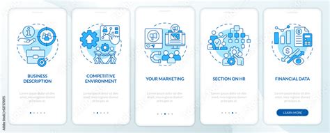 Advantages Of Business Planning Blue Onboarding Mobile App Screen