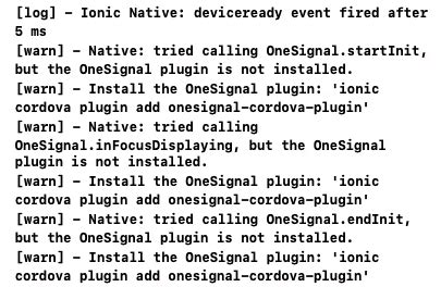Ionic ERROR Plugin Not Installed Issue OneSignal OneSignal Cordova SDK GitHub