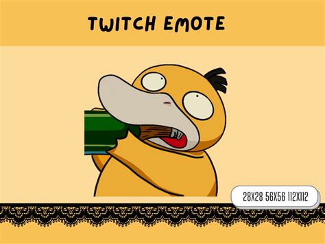 Psyduck Chug Emote Drinking Emote Drunk Emote Twitch Etsy