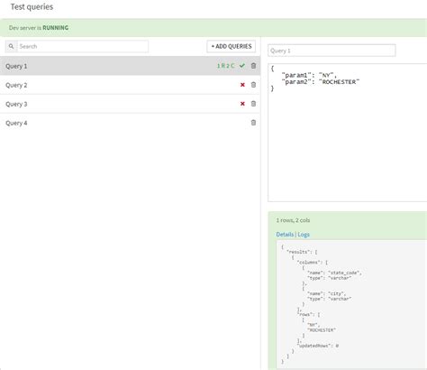 sql api endpoint passing multiple values in test query — dataiku