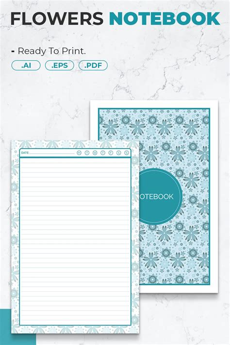 Flowers Notebook Printable Template