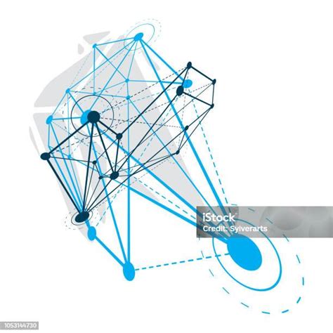 추상적인 기하학적 3d 와이어 프레임 개체 디지털 기술 벡터 일러스트 레이 션 0명에 대한 스톡 벡터 아트 및 기타 이미지 0명 3차원 형태 가상현실 Istock