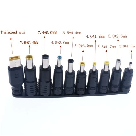 10 Pcs 55x21mm Multi Type Male Jack Plugs Dc To Ac Power Adapter