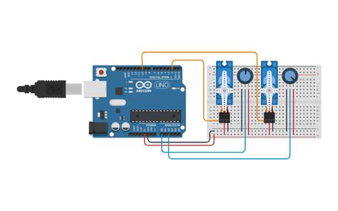 Circuit Design Servo Potenciometro Tinkercad