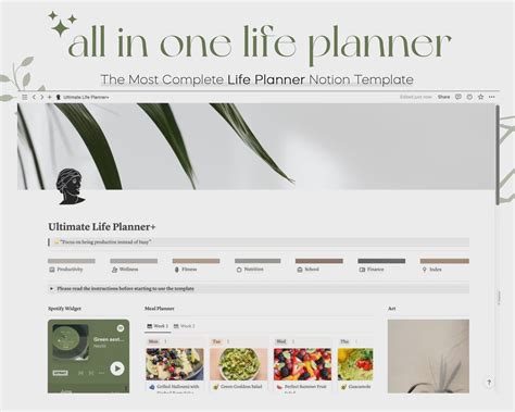 All In One Life Planner Notion Template Wethenotion