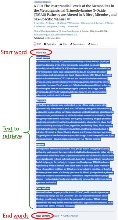 How To Map Multiple Urls To Retrieve Every Text Between A Start Word